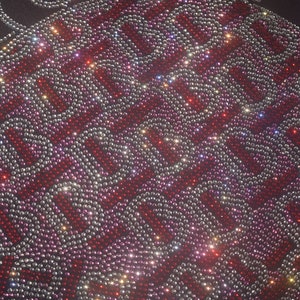 Letter Pattern Rhinestone Transfer Bling Hot Fix Iron on Patch Motif ...