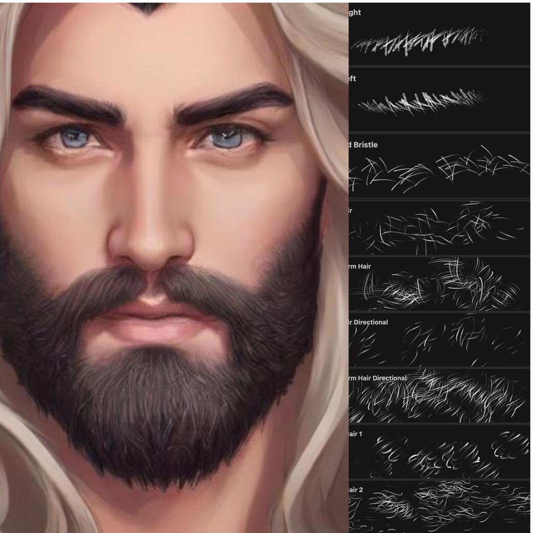 25+ Stubble & Beard Procreate Brushes, Body Hair Brushes, Digital ...