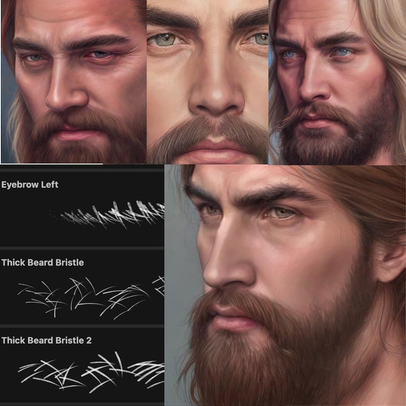 25+ Stubble & Beard Procreate Brushes, Body Hair Brushes, Digital ...