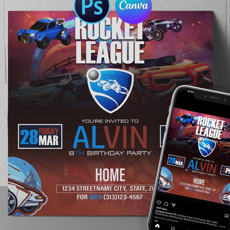 Rocket League Invitation - Etsy