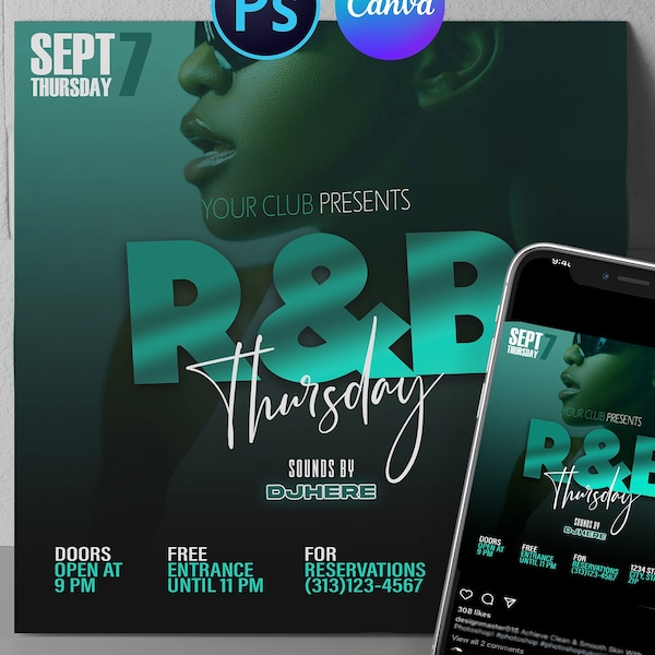 R&B Paint N Sip Flyer, Premade Flyer Template, Club Flyer, Party Flyer ...