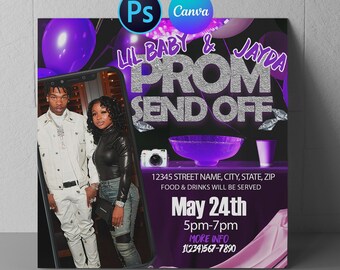Prom Send off Flyer, Prom Send off Invitation Flyer, Prom Invitation ...