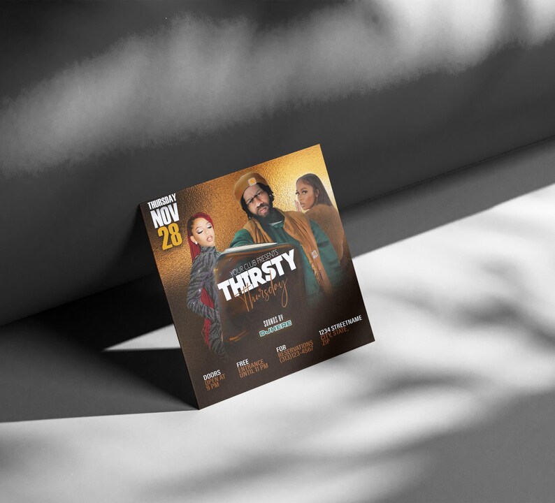 Thirsty Thursday Flyer, Club Flyer, DIY Template Design, Event Flyer ...