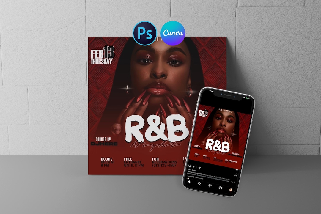 Rnb Flyer,club Flyer, DIY Flyer Template Design, Event Flyer, Party ...