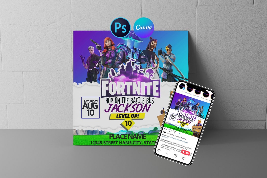 Boy Gamer Invitation, Printable Birthday Invitation, Editable Invite ...