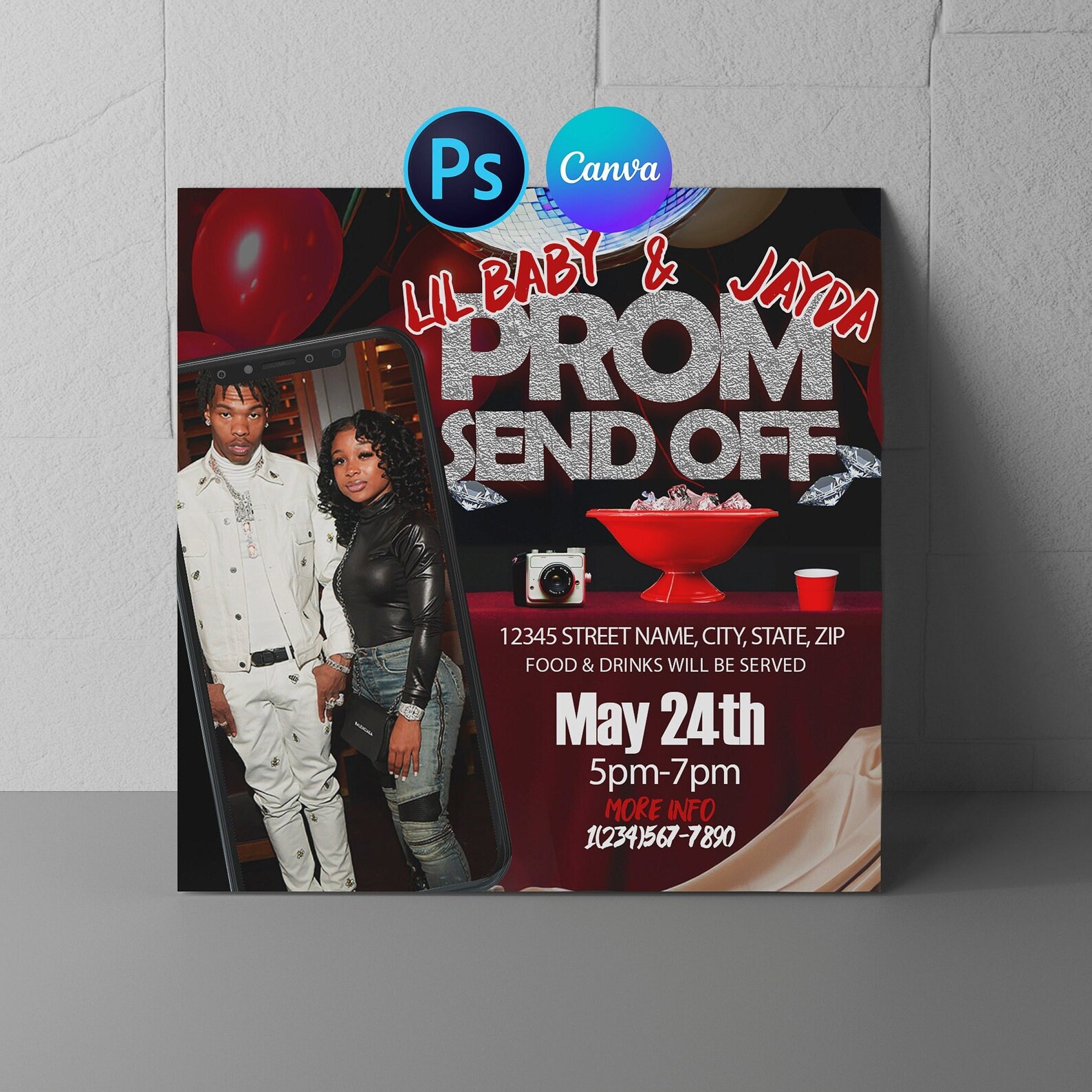 Prom Send off Flyer, Prom Send off Invitation Flyer, Prom Invitation ...