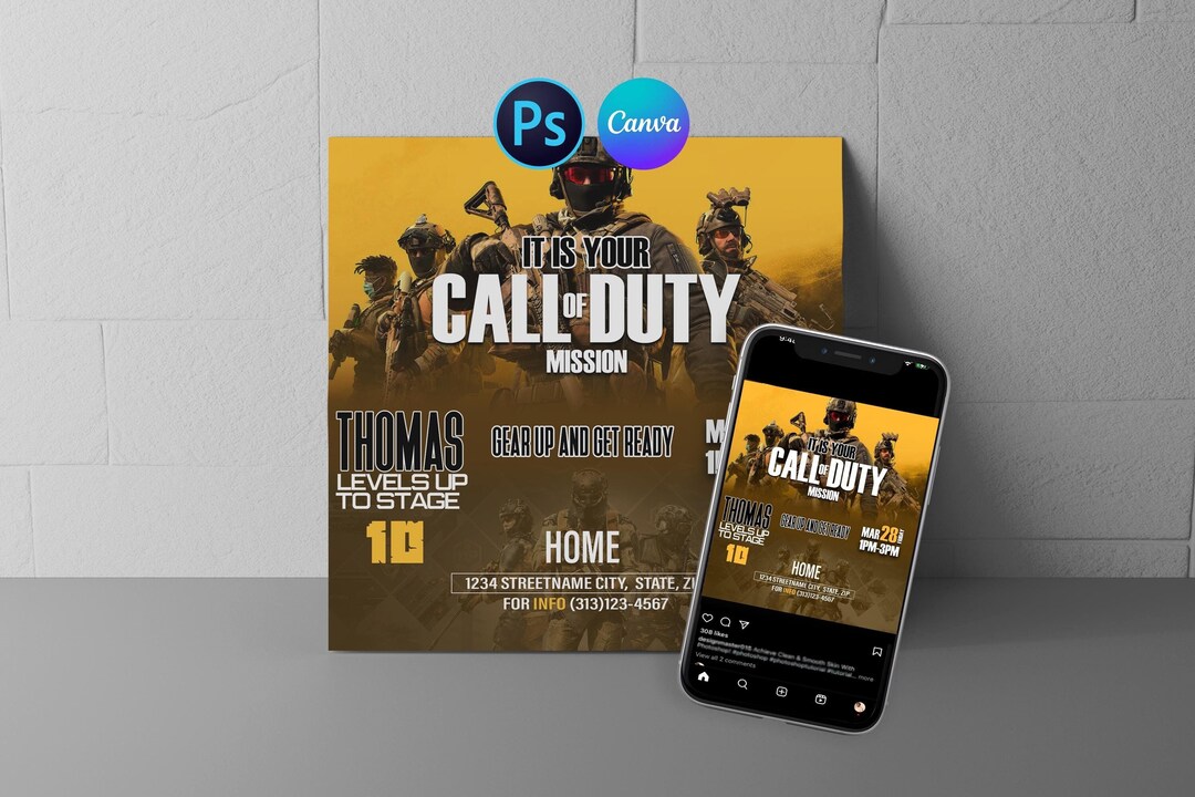 Calling All Soldiers Invitation, Military Video Game, Airsoft Party ...