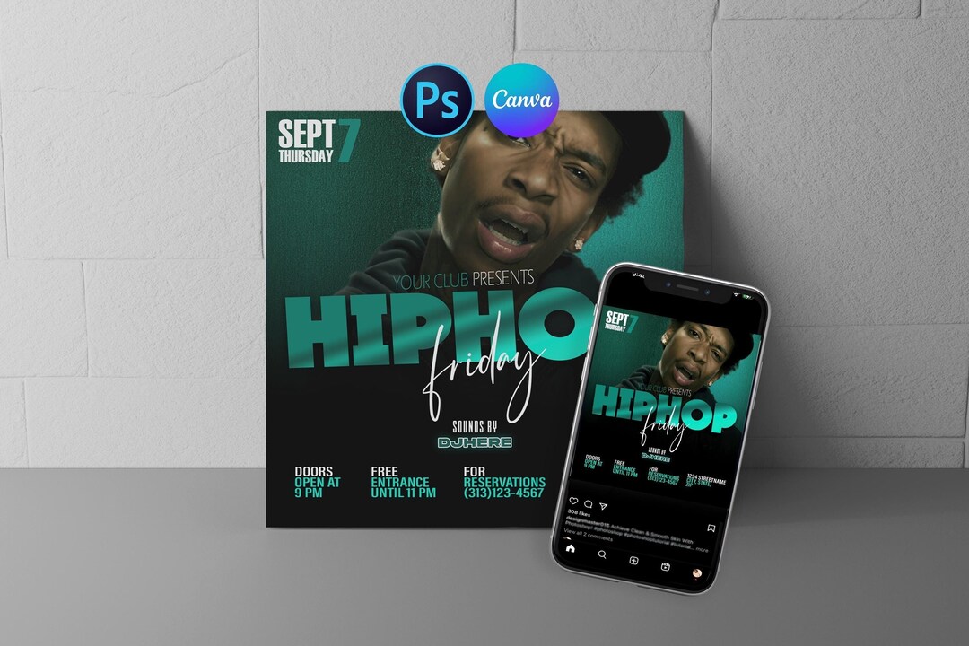 Hiphop Rnb Flyer,club Flyer, DIY Flyer Template Design, Event Flyer ...