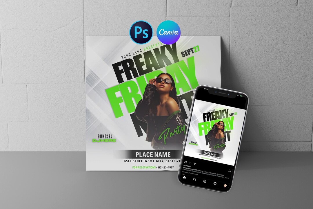 FREAKY Fridays Flyer,club Flyer, DIY Flyer Template Design, Event Flyer ...