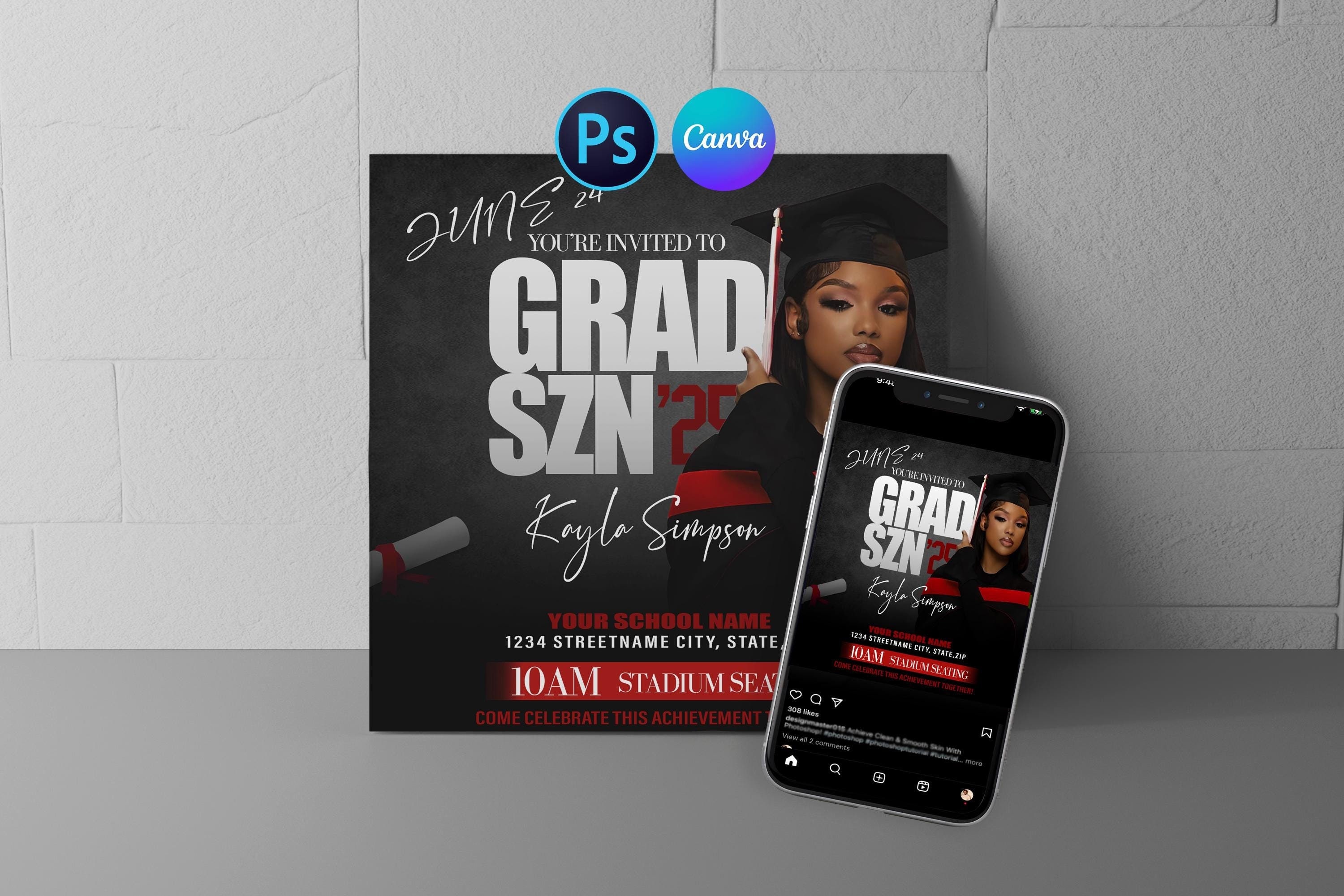 Graduation Flyer Graduation Party Flyer Editable Graduation Invitation ...