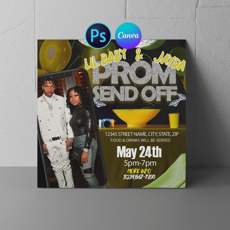 Prom Send off Flyer, Prom Send off Invitation Flyer, Prom Invitation ...