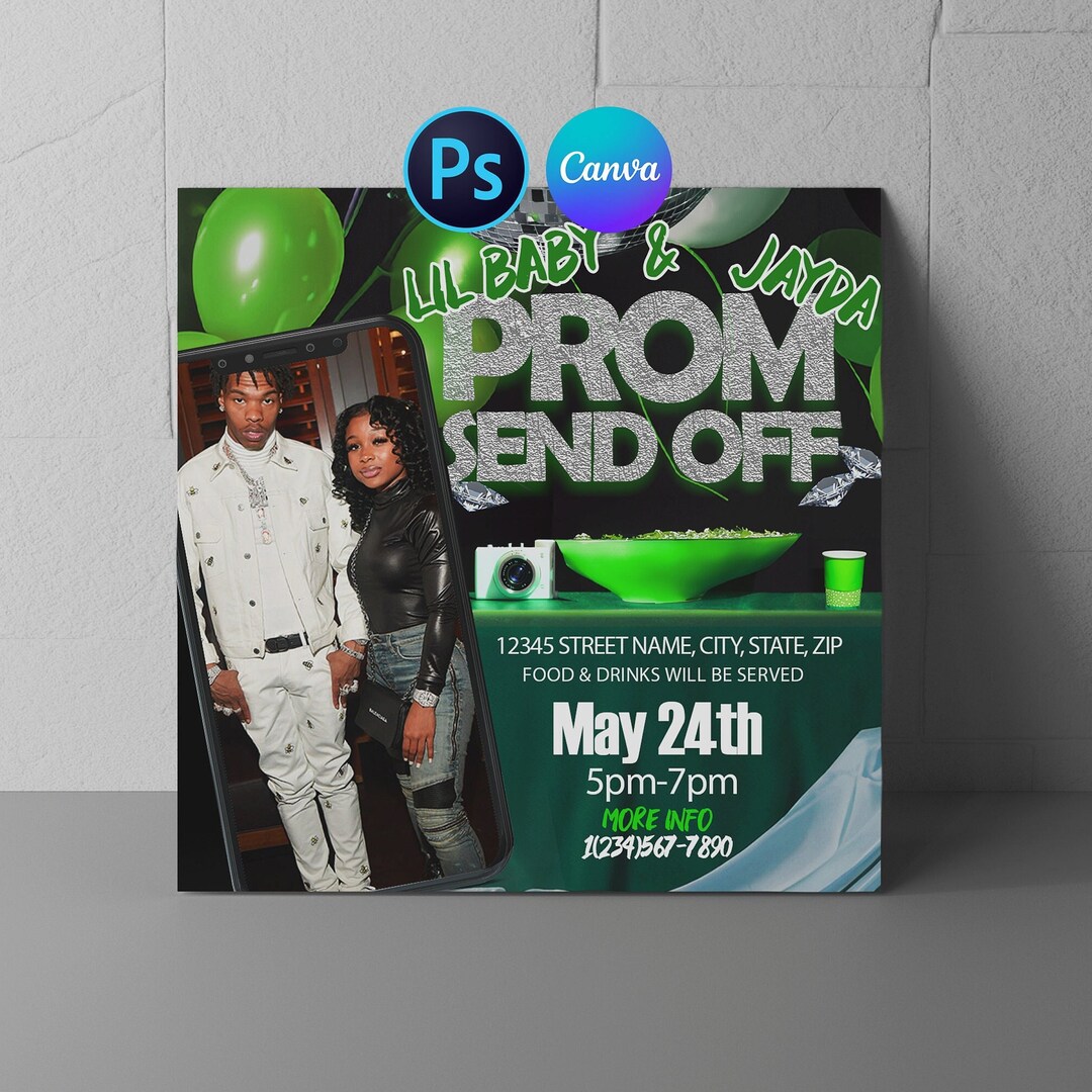 Prom Send off Flyer, Prom Send off Invitation Flyer, Prom Invitation ...