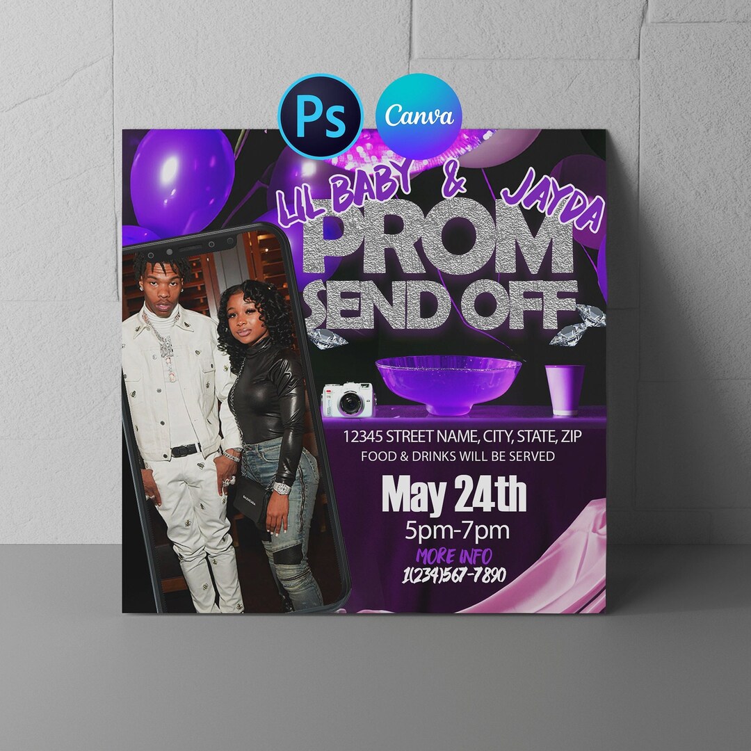Prom Send off Flyer, Prom Send off Invitation Flyer, Prom Invitation ...