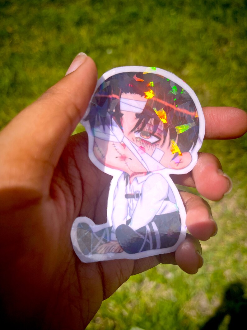 Attack on Titan Levi Ackerman Glossy Anime Vinyl Sticker Holographic ...