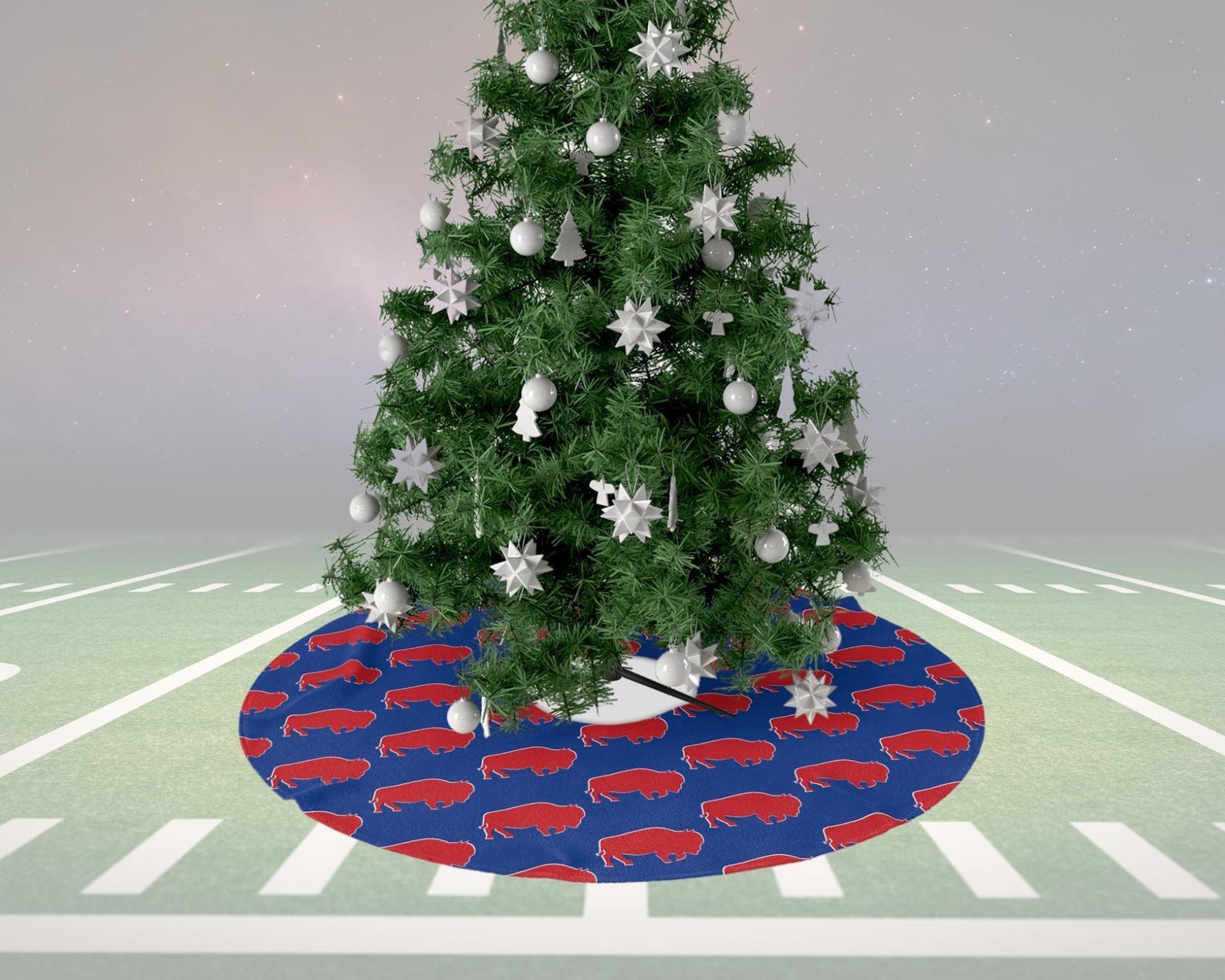 Buffalo Bills-inspired Round Tree Skirt | Buffalo Football Tree Skirt ...