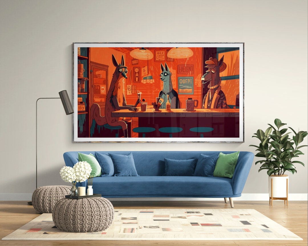 Llamas in a Bar V1 Digital High Res Image - Etsy
