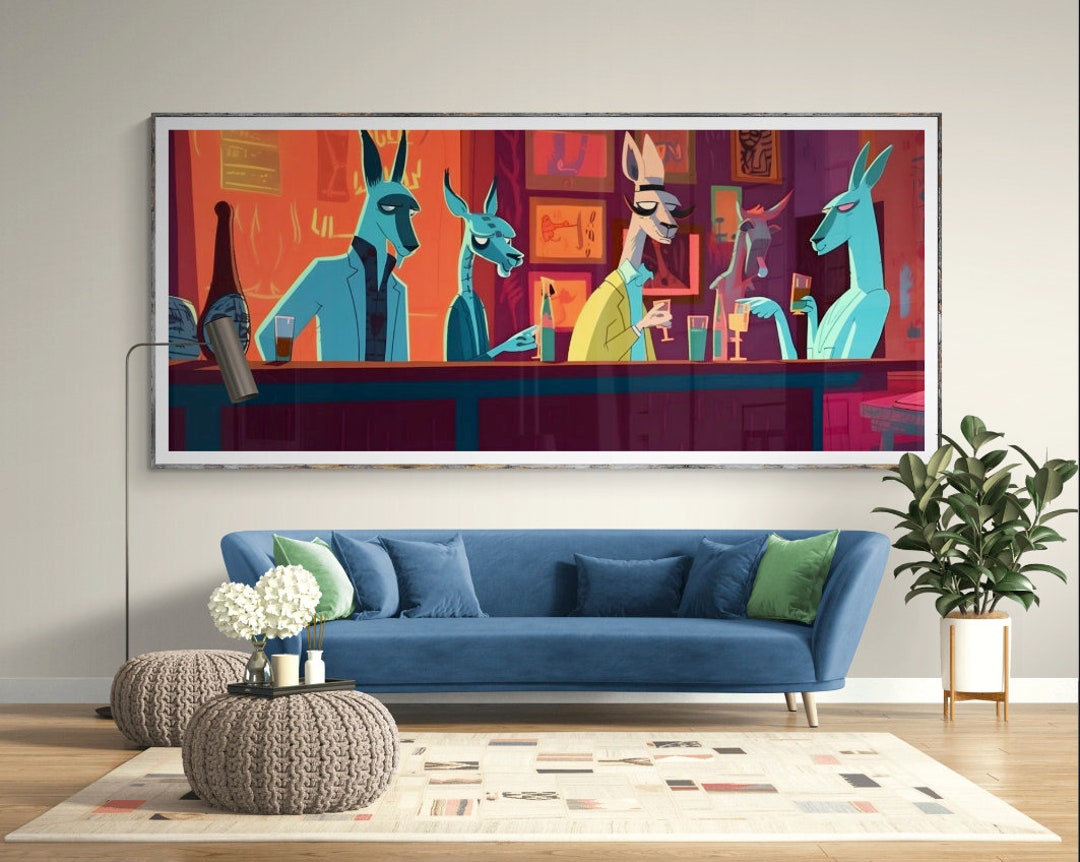 Llamas in a Bar V3 Digital High Res Image - Etsy