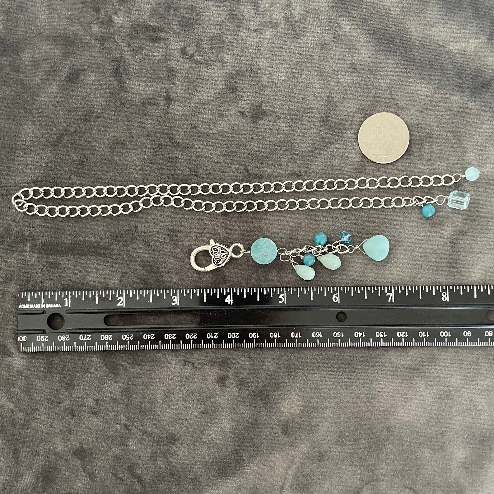 Petite Asymmetrical Blue Agate, Aventurine, Swarovski Crystal Beads ...