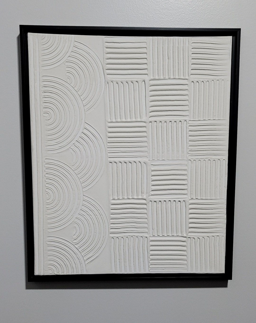 Clean Modern Texture Art Ready to Hang - Each 3d Plaster Work Piece is ...
