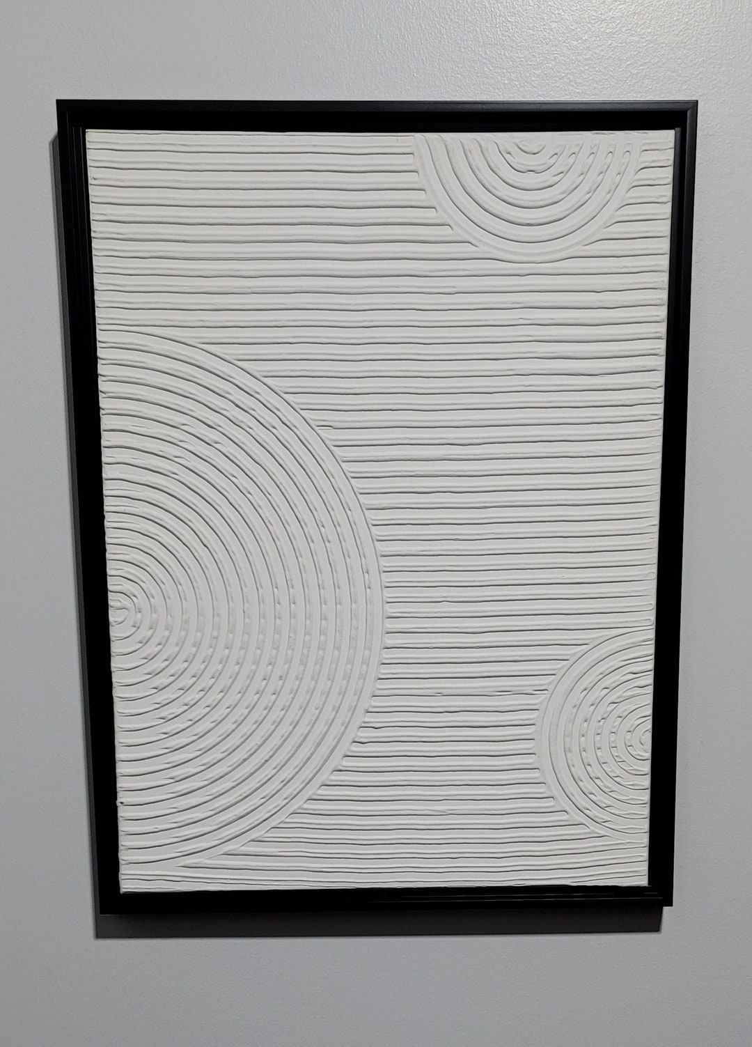 Clean Modern Texture Art Ready to Hang - 3d Plaster Work Piece is ...