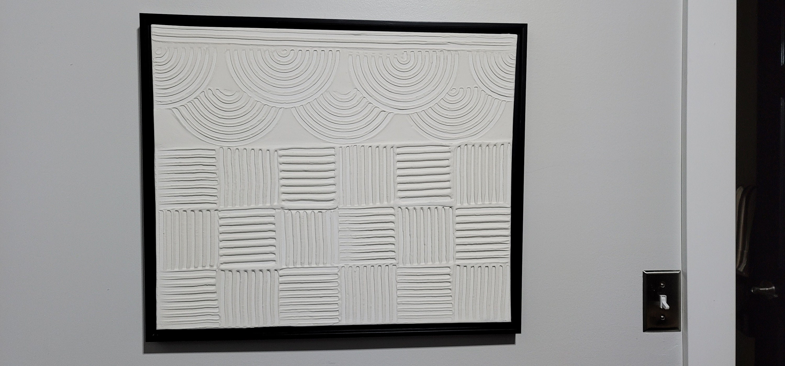 Clean Modern Texture Art Ready to Hang - Each 3d Plaster Work Piece is ...