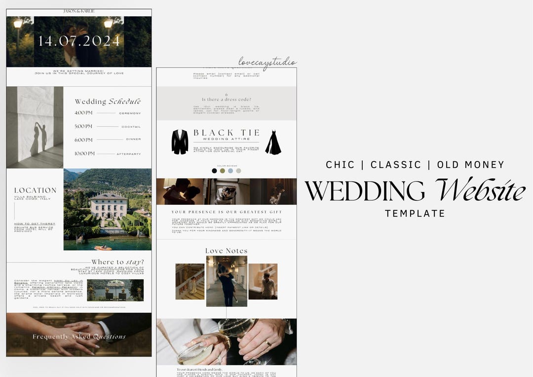 Elegant Wedding Website - Personalized Wedding Website Template - Easy ...