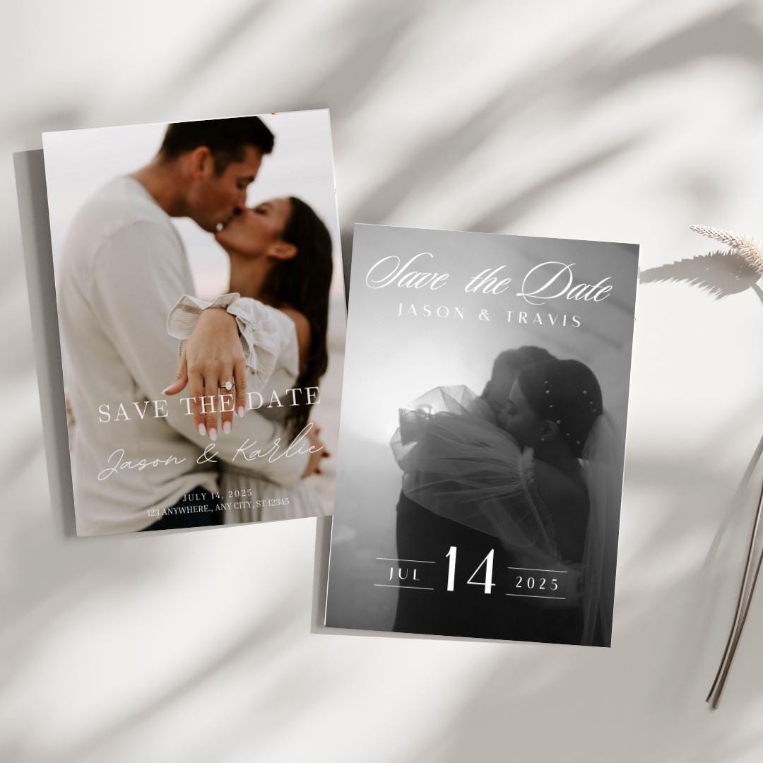 Save the Date Wedding Invitation | Canva Template (2 Designs Included!) - Etsy