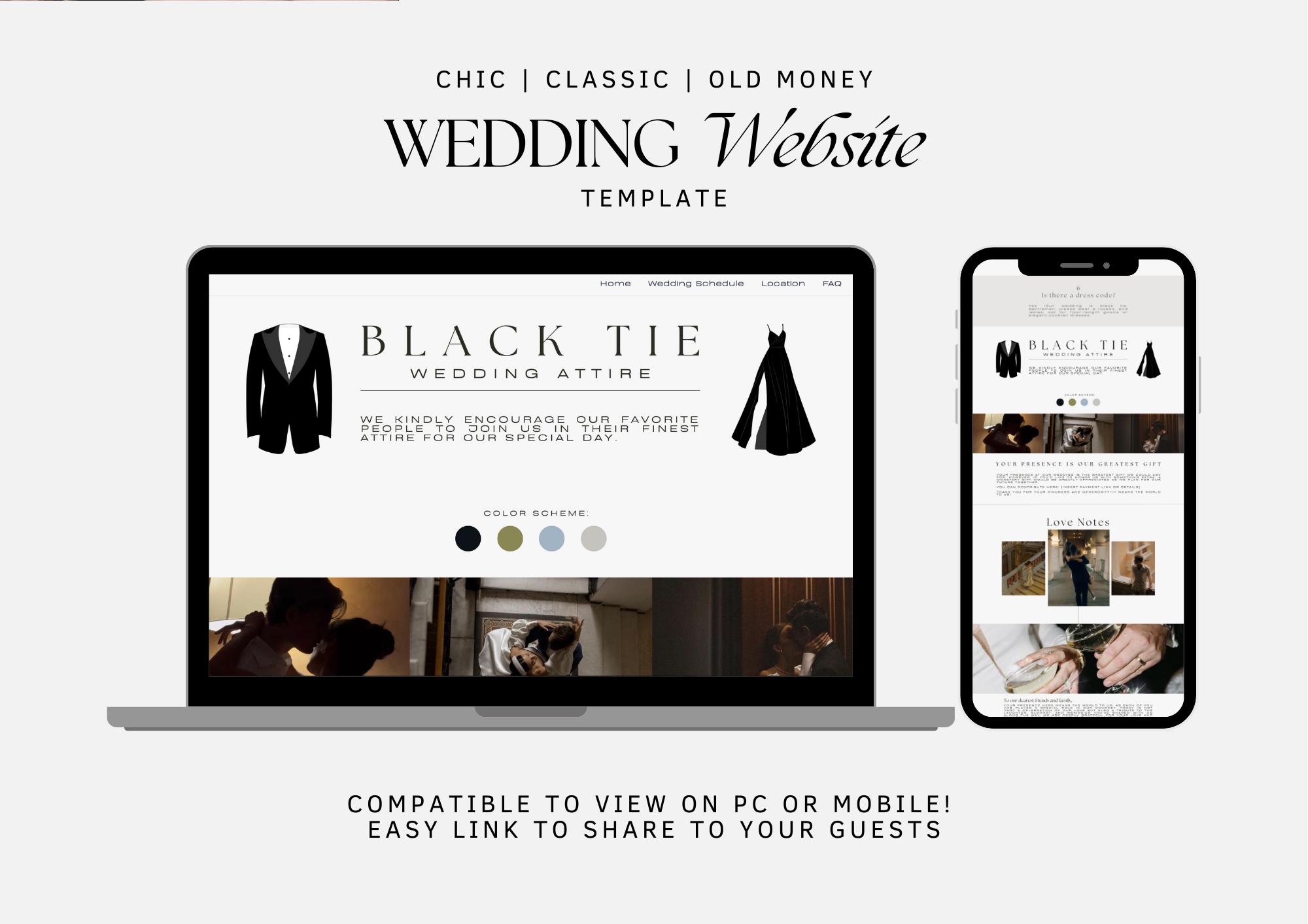 Elegant Wedding Website - Personalized Wedding Website Template - Easy ...