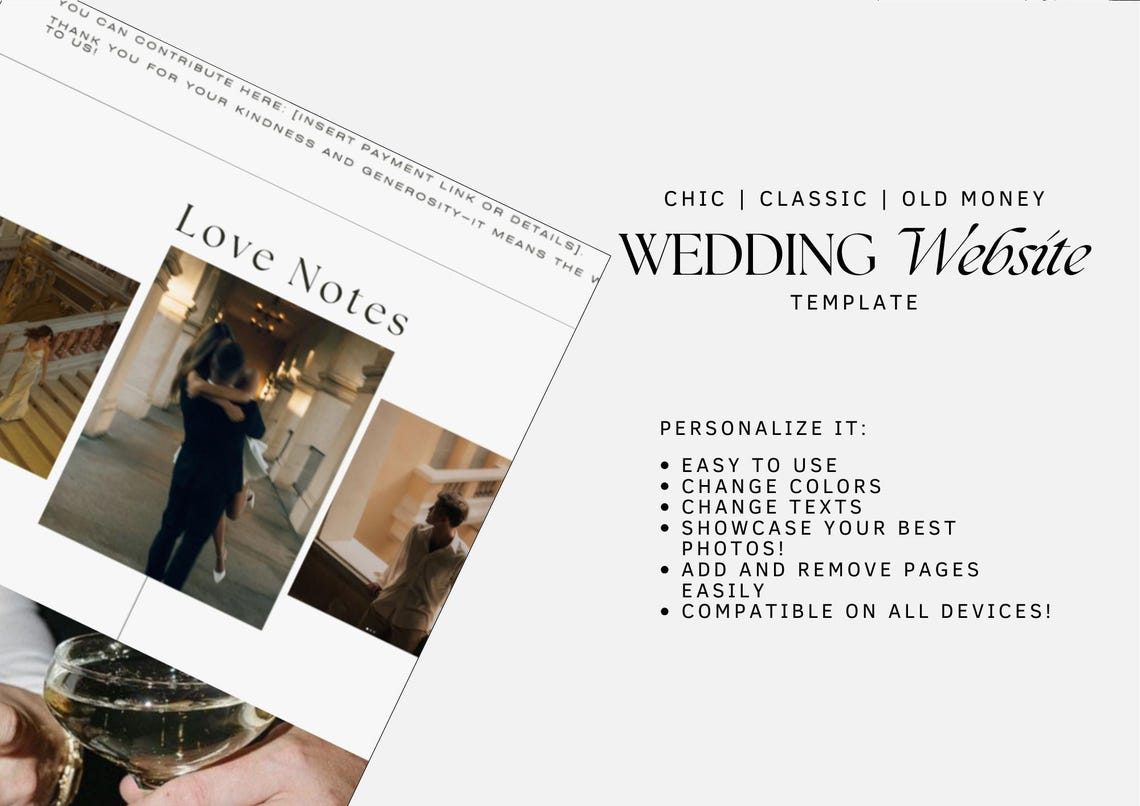 Elegant Wedding Website - Personalized Wedding Website Template - Easy ...