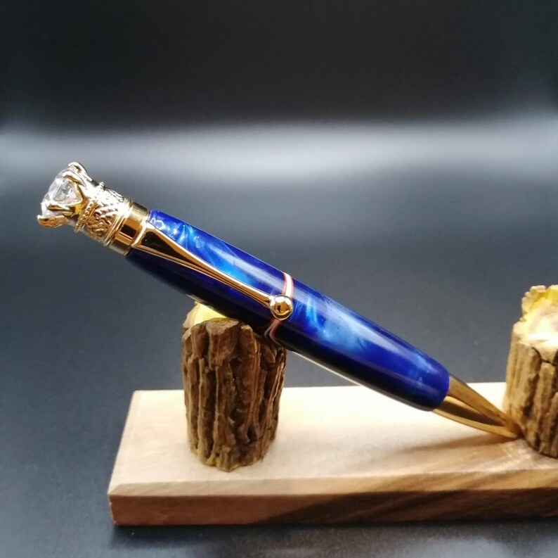 Blue Crown Pen Personalised Gifts for Her Gifts for Men Bespoke ...