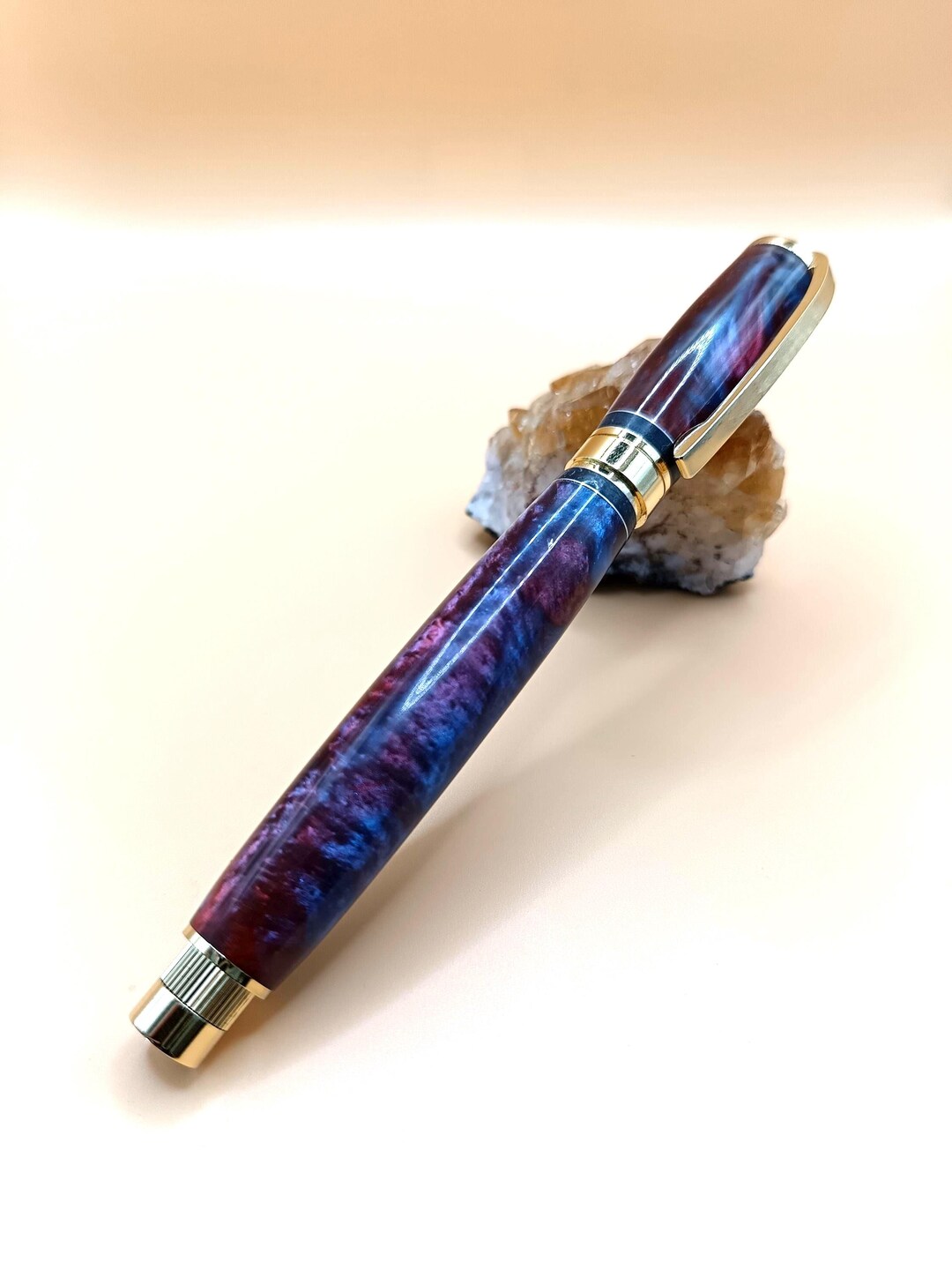 Deep Blue Unique Fountain Pen - Personalized Handmade Gifts for Her Men ...