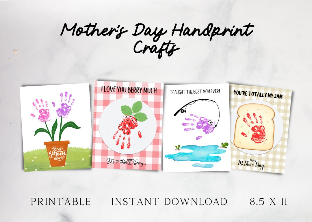 PRINTABLE Mother's Day Handprint Crafts for at Home, School or Daycare ...