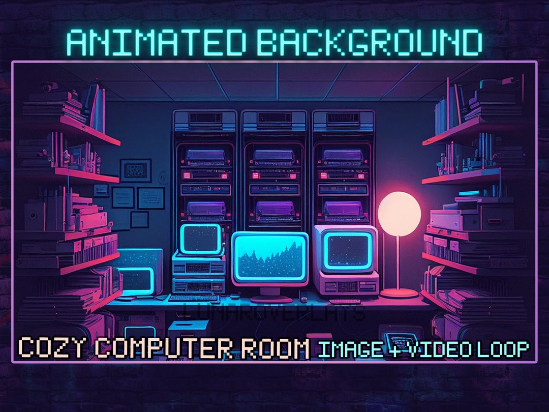 Animated Background Cozy Retro Computer Room Twitch Overlay for Streams ...