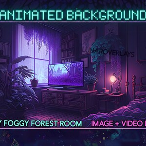 Animated Background Cozy Foggy Forest Room Twitch Overlay for Streams ...