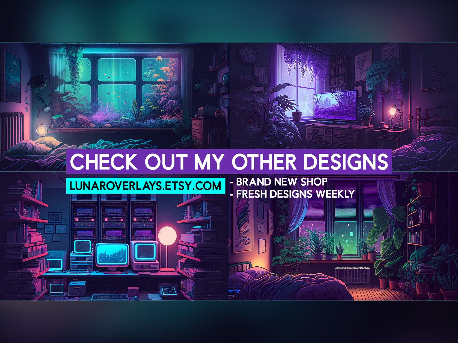 Animated Background Cozy Retro Computer Room Twitch Overlay for Streams ...