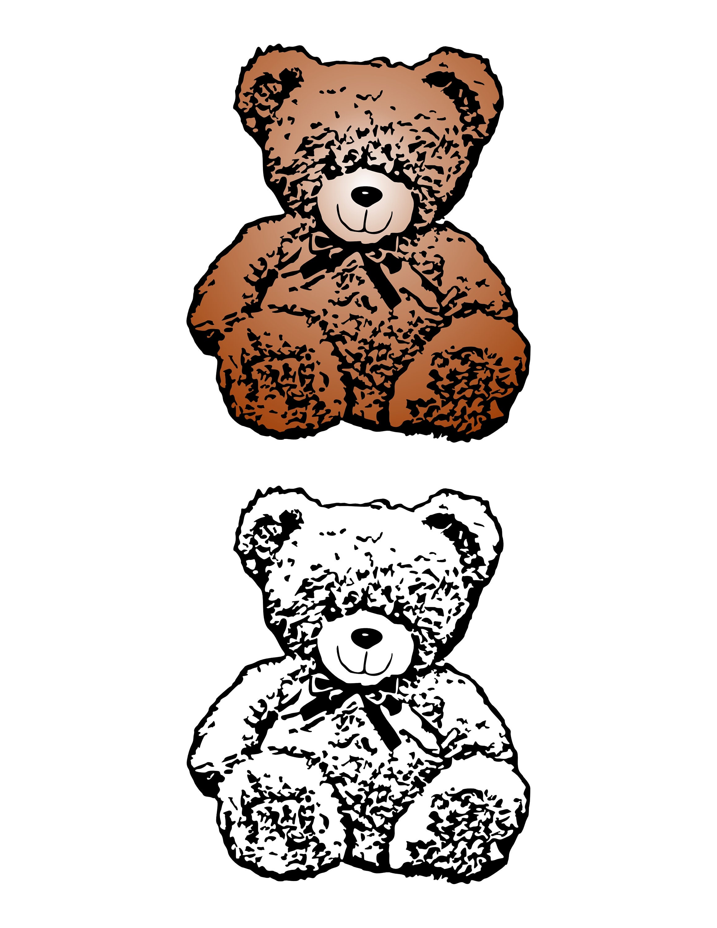 Teddy Bear Vector File - Etsy