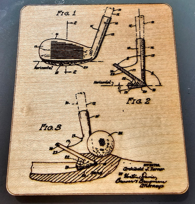 Golf Patent Designs - Coaster Pattern - Vector Designs for Any Laser ...