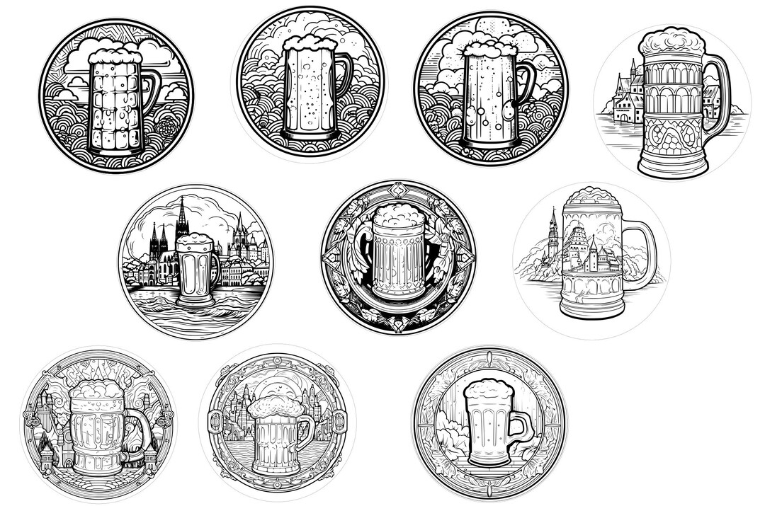 Beer Mug / Stein Designs - Coaster Pattern - Vector Designs for Any ...