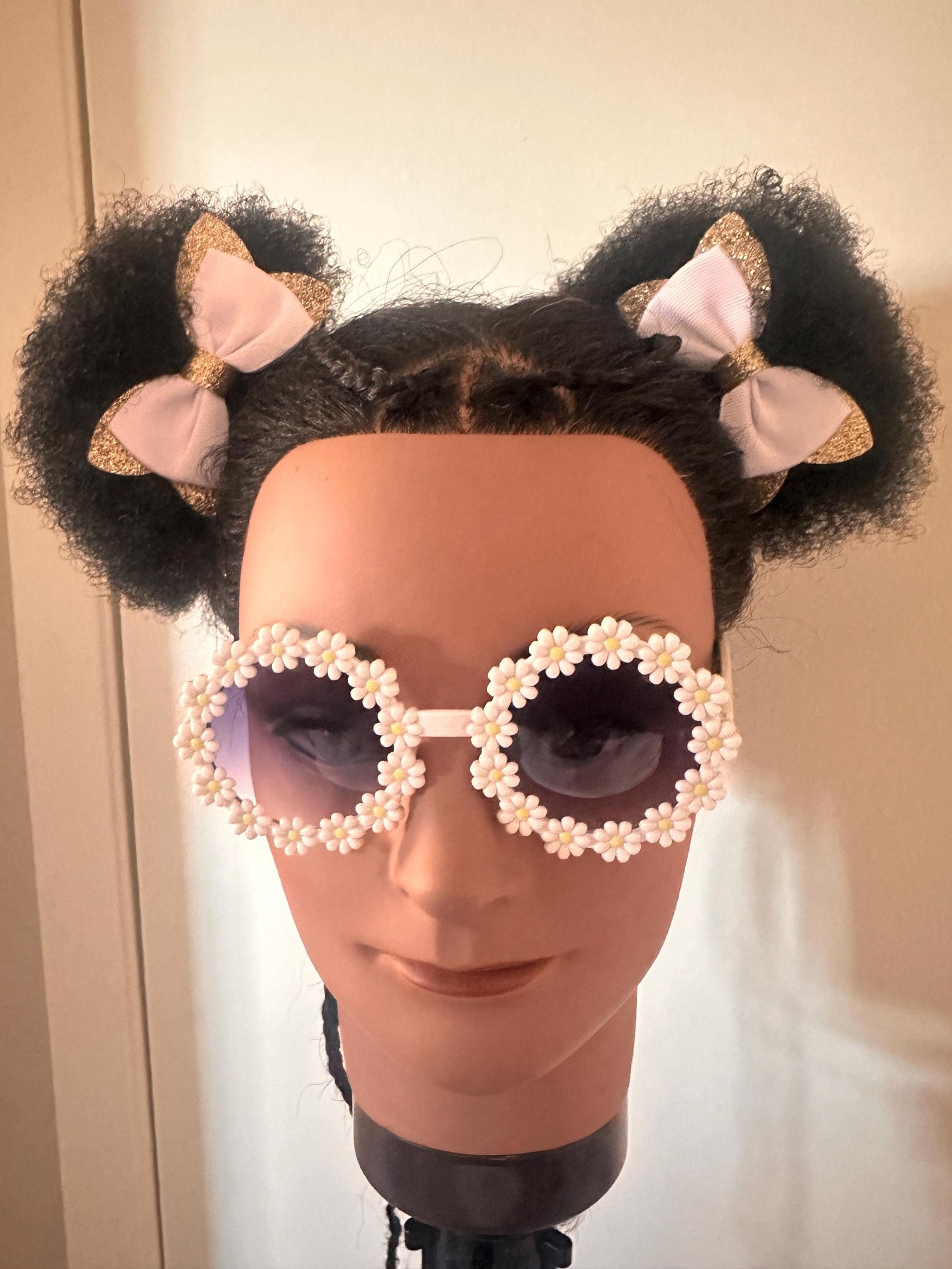 Kids Afro Puff Puff Ponytail Extensions, Clip Bows, and Adjustable ...