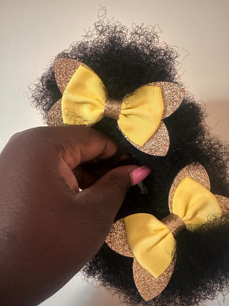 Kids Afro Puff Puff Ponytail Extensions, Clip Bows, and Adjustable ...
