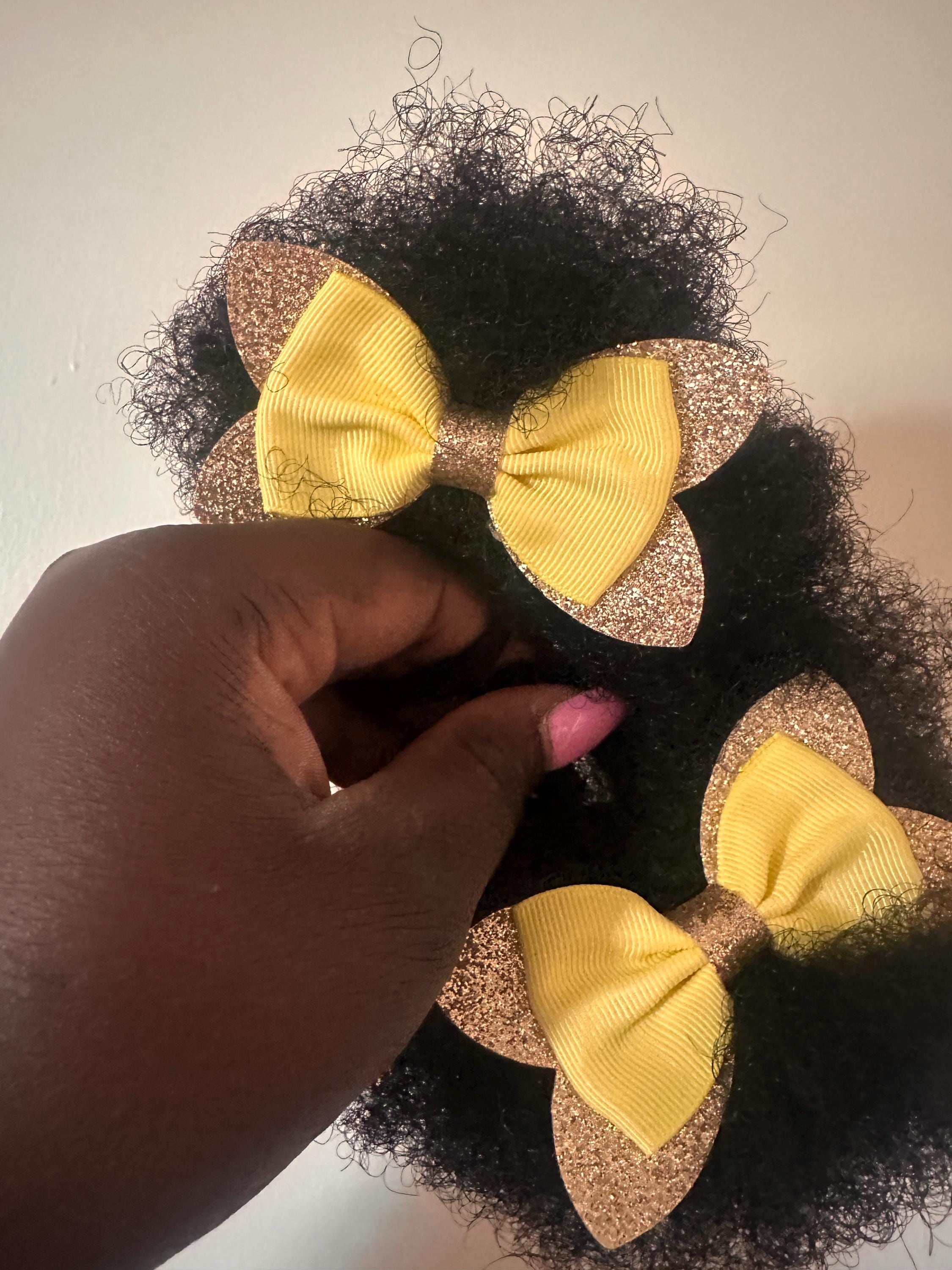 Kids Afro Puff Puff Ponytail Extensions, Clip Bows, and Adjustable ...
