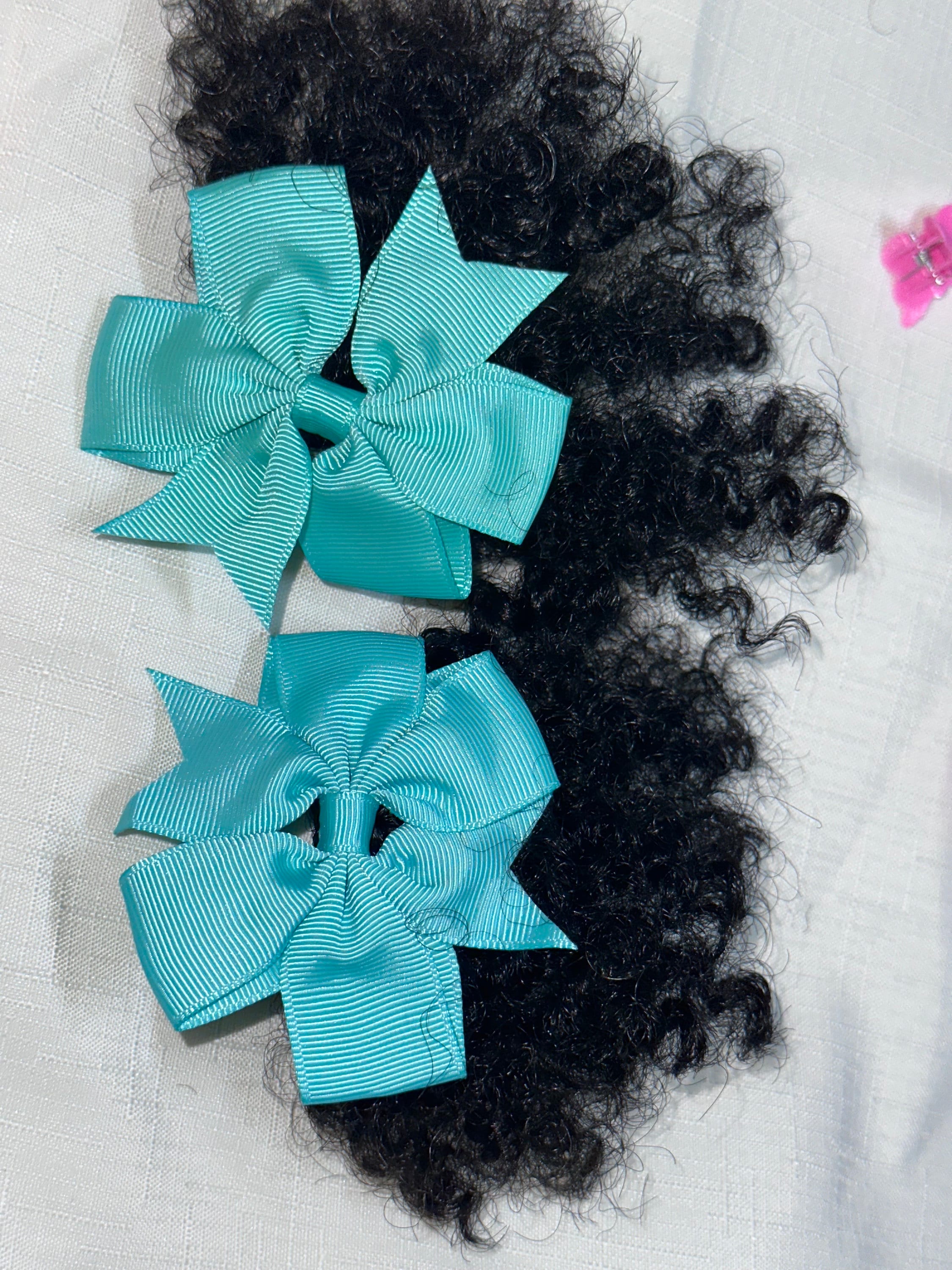 Kids Afro Puff Puff Ponytail Extensions, Clip Bows, and Adjustable ...