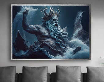 Printable Art Poseidon Greek Mythology God of the Sea Pagan - Etsy