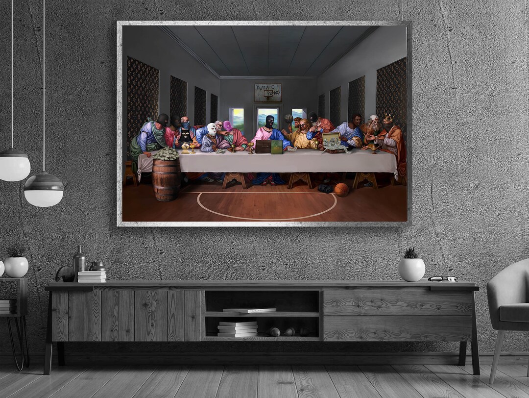 The Last Supper Canvas Vintage Canvas the Last Supper Remake - Etsy ...