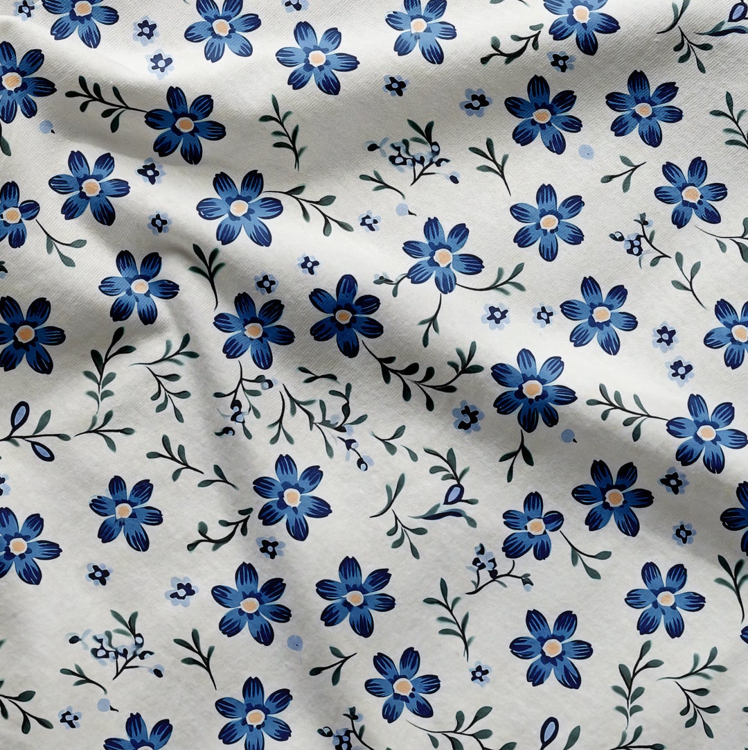 Watercolor Blue Flowers: High-res Pattern File for Printing - Etsy