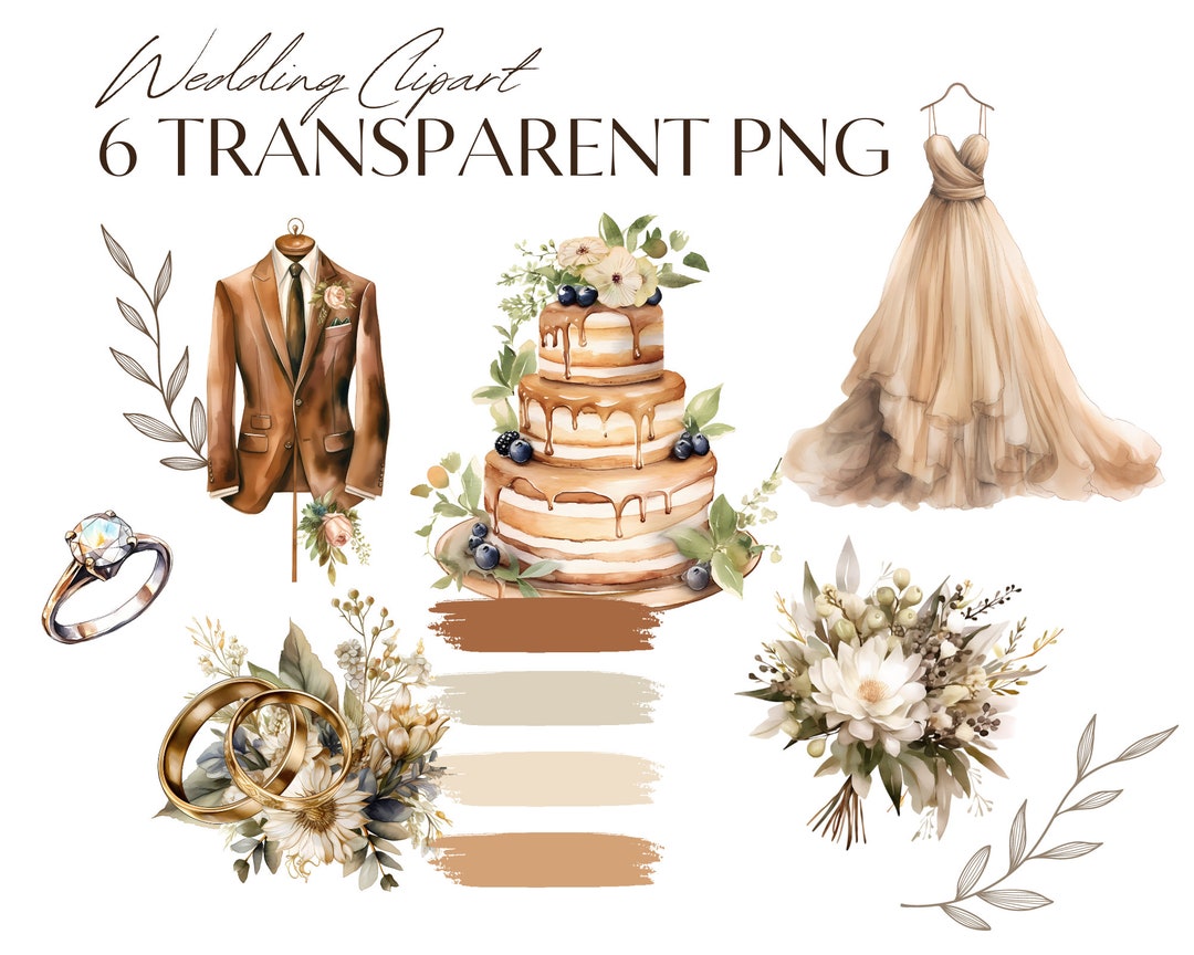 Watercolor Wedding Digital Art Image - High Resolution 300DPI, Perfect ...