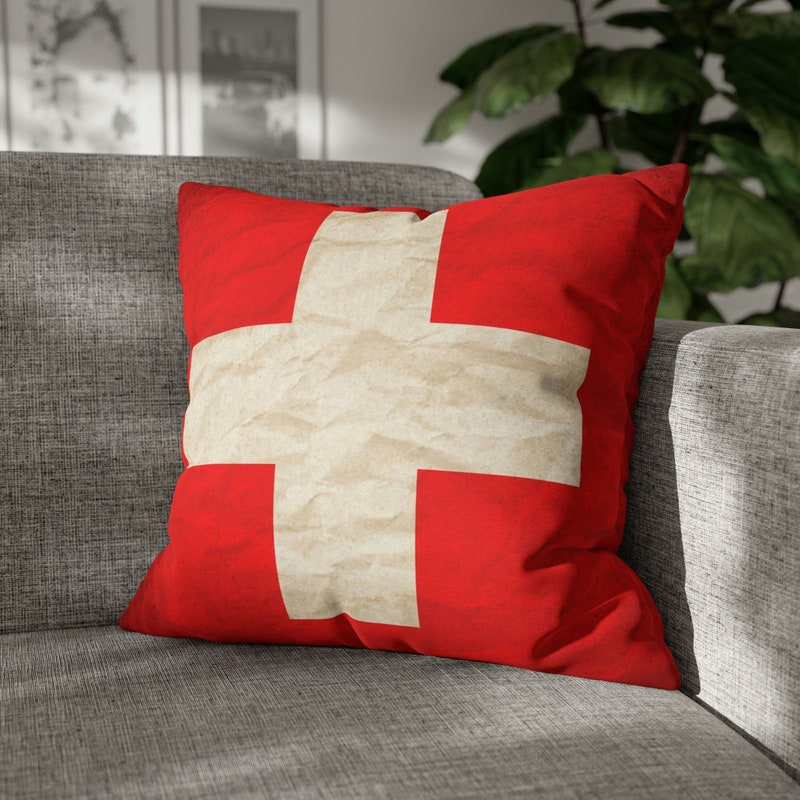 Red Swiss Cross Pillow - Etsy