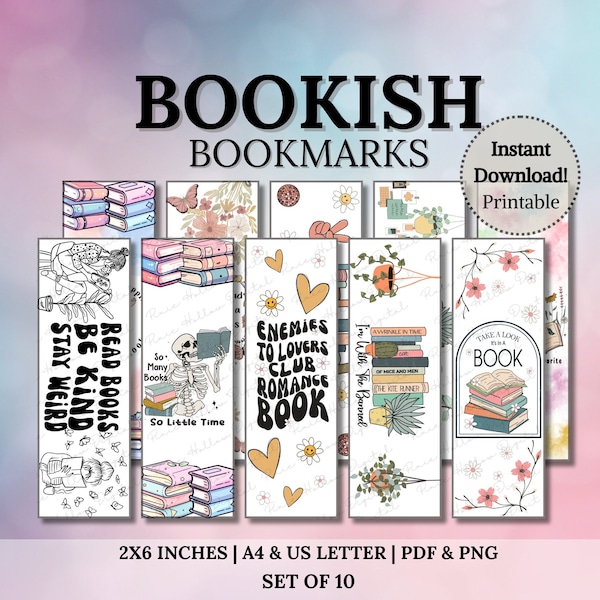 Printable Bookmarks - Etsy