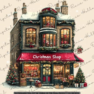 Clip Art Bundle: 15 Christmas Shop Pngs for Card Making, Junk ...