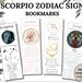 Scorpio Bookmarks Printable Gift for Scorpios Star Sign, Moon Sign ...